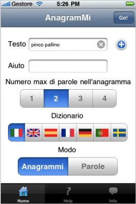 AnagramMI: crea gli anagrammi partendo da una frase