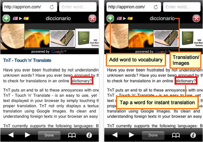 Touch’n Translate: il browser con traduttore integrato