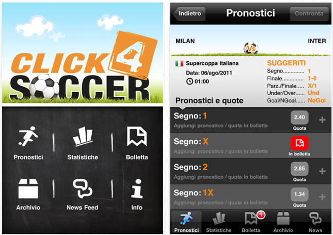 Click 4 Soccer, un'applicazione completissima sul mondo del calcio