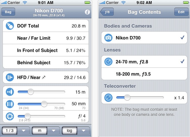 f/8 Dof Calculator, per calcolare la profondità di campo ottimale per ...