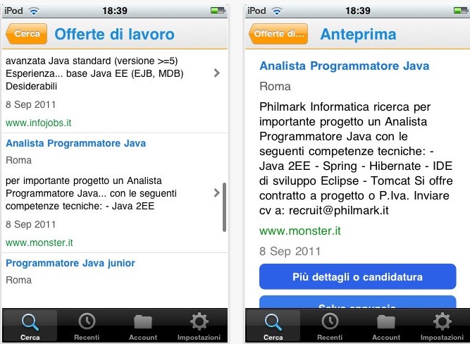 Careerjet, l'app gratuita per cercare lavoro su iPhone