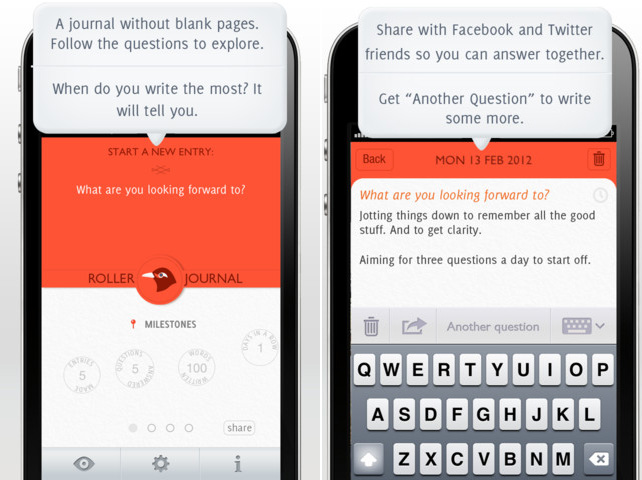 Roller Journal: compilare un diario rispondendo a una serie di domande