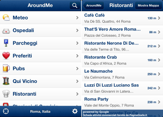 AroundMe si aggiorna con una nuova interfaccia per iOS 5