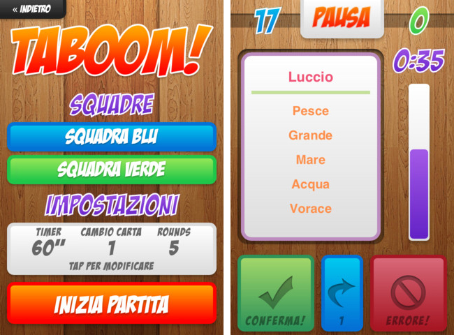 TaBoom!, la versione per iPhone del celebre gioco in scatola Taboo