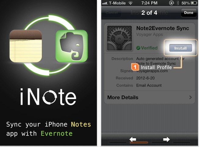 Sincronizzare le note dell'app nativa iOS su Evernote grazie a iNote!