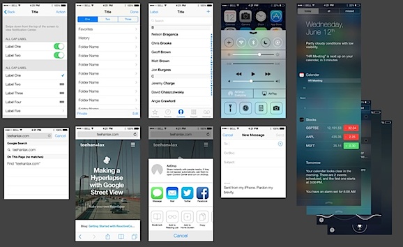 Gli elementi grafici di iOS 7 disponibili gratuitamente in un PSD