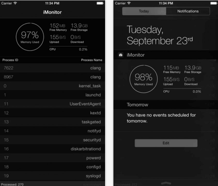 iMonitor: un widget da veri "geek" per iOS 8
