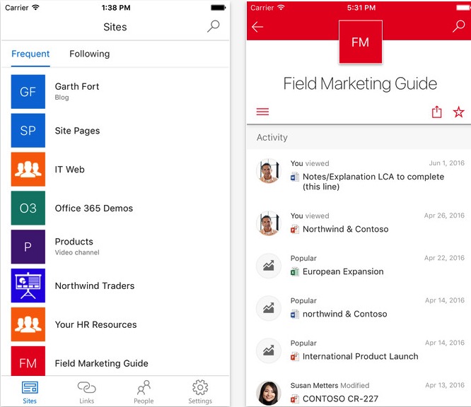 Microsoft Sharepoint è disponibile su App Store