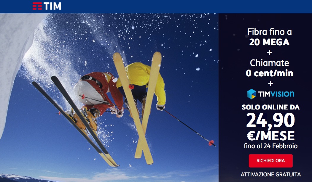 TIM offre una super promozione per la Fibra 20 mega