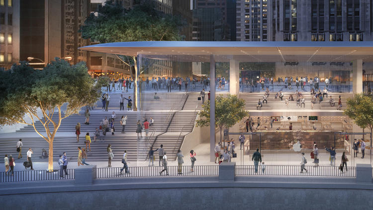 Apple mostra un nuovo rendering dello splendido Apple Store di Chicago