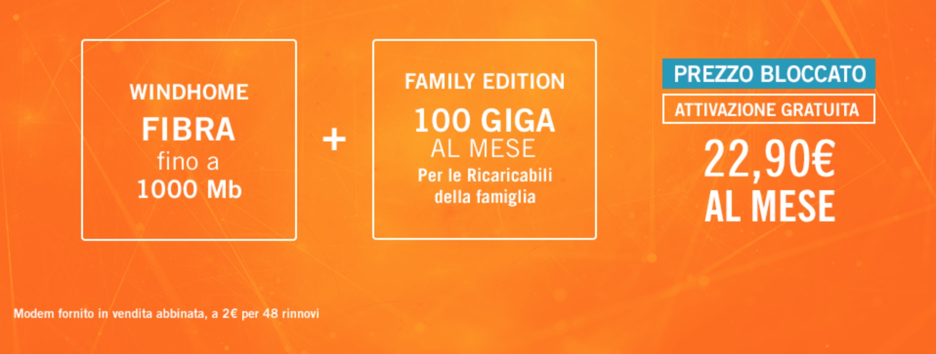 WindHome: Fibra fino a 1000 Mb, 100 GB al mese per ricaricabili e ...