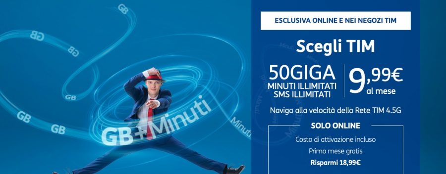 Offerta TIM Online: minuti illimitati, SMS illimitati e 50 GIGA a 9,99 ...