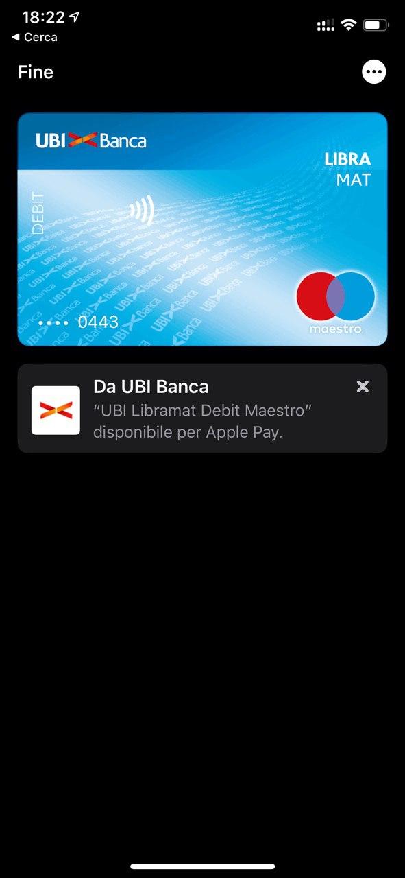 Apple Pay ora disponibile anche per i clienti UBI Banca