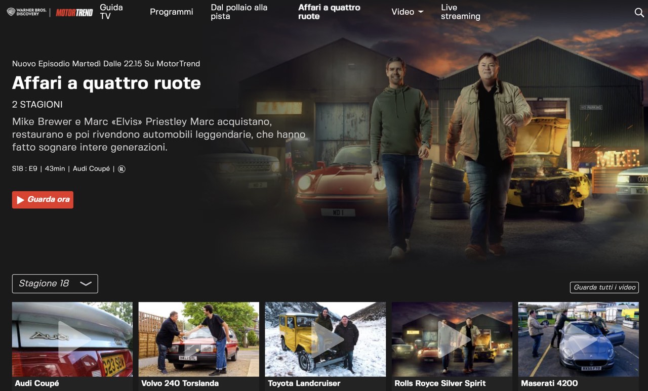 MotorTrend, come vedere la diretta del canale TV?