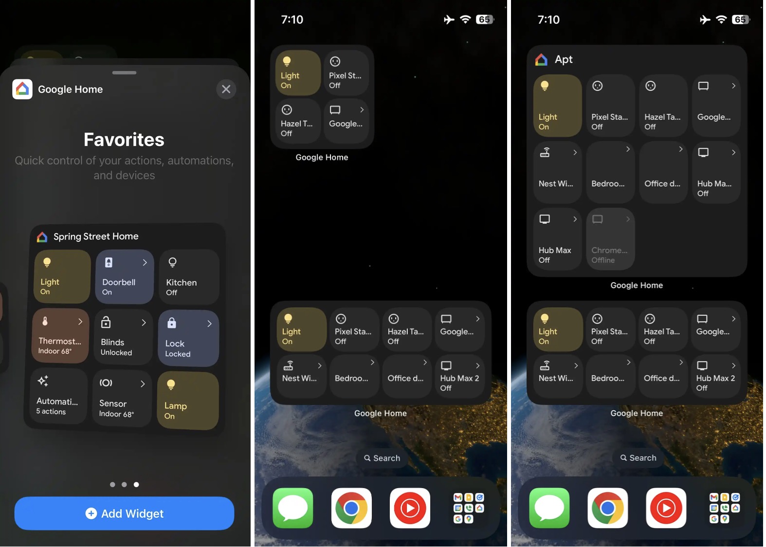 Google Home supporta i widget su iPhone e iPad