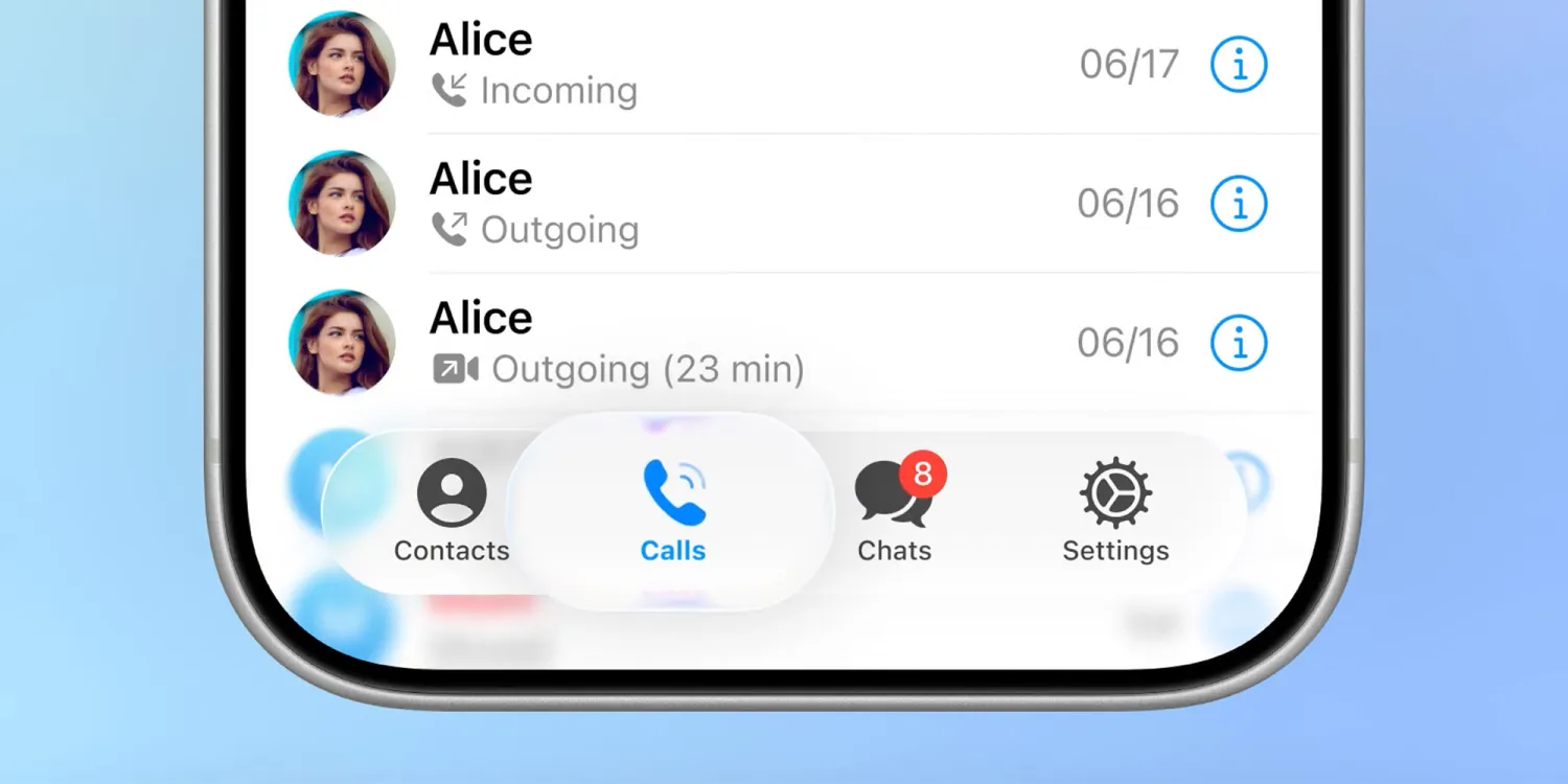 Telegram introduce il design “Liquid Glass” anche senza iOS 26